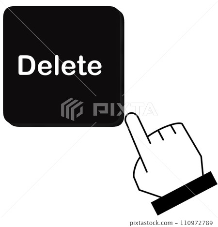 Delete icon with hand-插圖素材 [110972789] - PIXTA圖庫