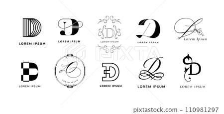 Creative D emblem. Letter d monogram decorative... - Stock Illustration ...