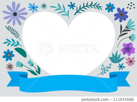 Flower and plant heart frame - Stock Illustration [111035686] - PIXTA