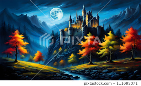 Fairytale Castle in Dreamland - Stock Illustration [111095071] - PIXTA