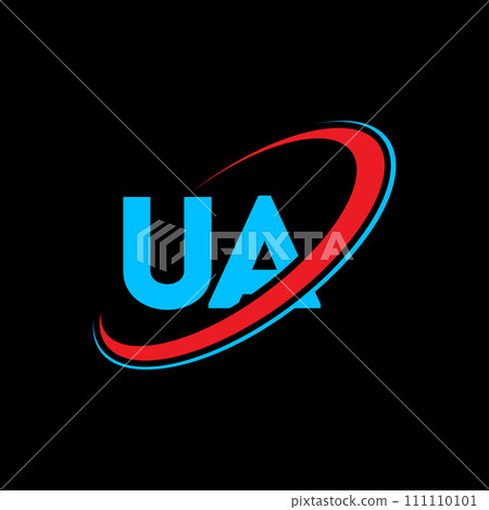 UA U A letter logo design. Initial letter UA... - Stock Illustration ...