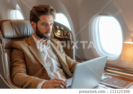 AI-generated content. Business people working... - Stock Illustration ...