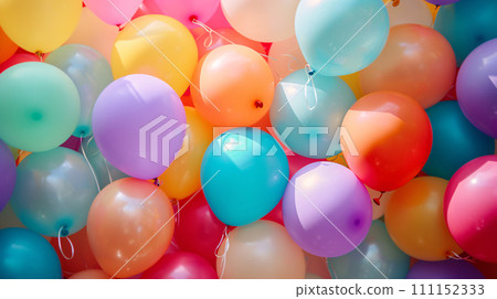 Colorful and fun party mood balloon background - Stock Illustration ...