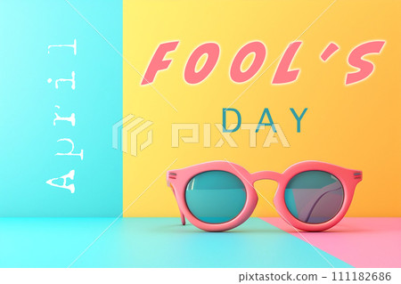 April Fools Day with Funny Glasses in 3d style,... - Stock Illustration ...