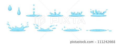Water splash animation. Blue liquid frame by... - Stock Illustration ...