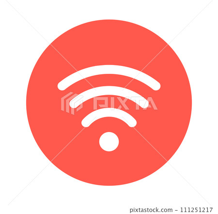 Simple red Wi-Fi mark - Stock Illustration [111251217] - PIXTA