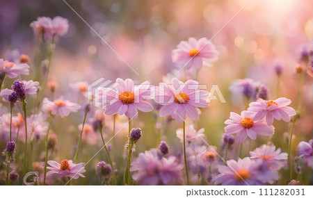 Spring flowers create a smooth background - Stock Illustration ...