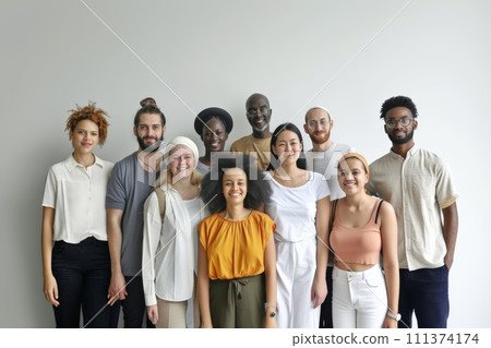AI-generated content. A group portrait of... - Stock Illustration ...