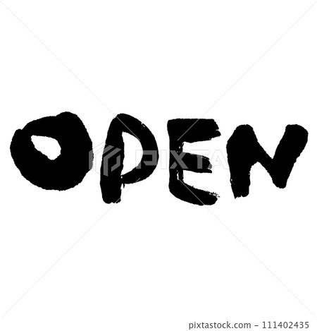 OPEN (calligraphy) handwritten character material - Stock Illustration ...