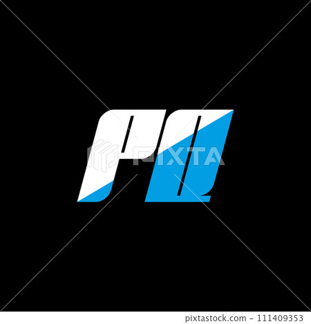 PQ letter logo design on black background. PQ... - Stock Illustration ...