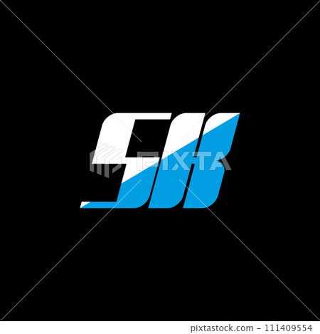SK letter logo design on black background. SK... - Stock Illustration ...