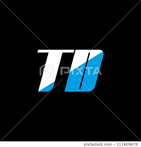TD letter logo design on black background. TD... - Stock Illustration ...