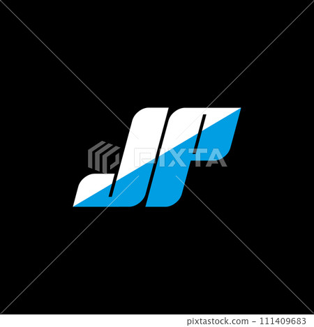 JP letter logo design on black background. JP... - Stock Illustration ...