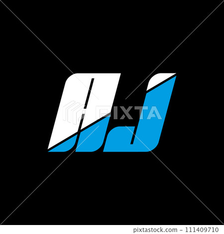 AJ letter logo design on black background. AJ... - Stock Illustration ...