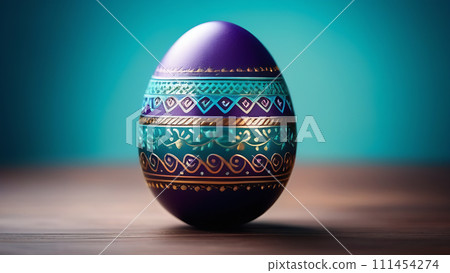 Single Easter egg design, dyed in retro ethnic... - Stock Illustration ...