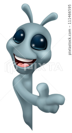 Alien Grey Gray Fun Cartoon Character - Stock Illustration [111466595 ...