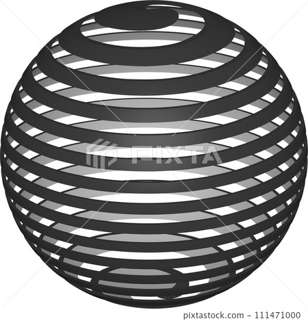 Black spiral sphere_thin - Stock Illustration [111471000] - PIXTA