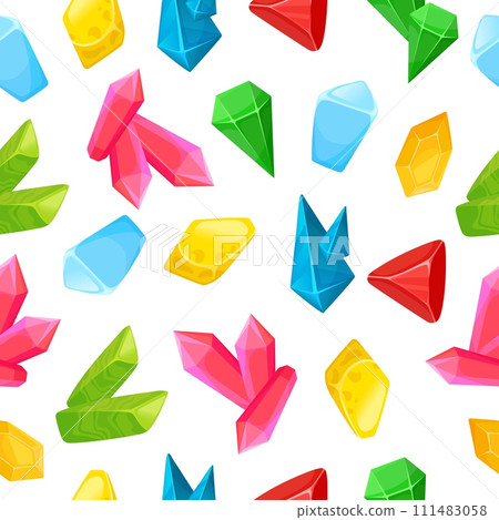 Crystal seamless pattern. Gemstone decorative... - Stock Illustration ...