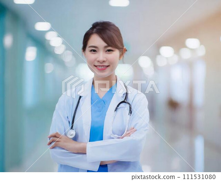 Doctor woman with a simple and realistic smile - Stock Illustration ...