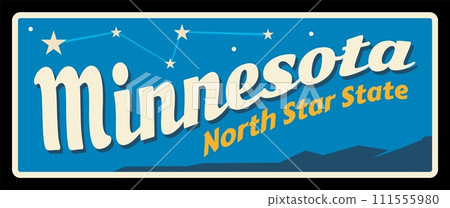 Minnesota north star state travel plate, USA... - Stock Illustration ...