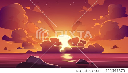 Ocean Sunset Vector