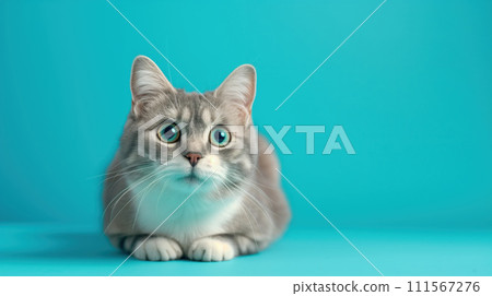 Advertising portrait, banner of munchkin cat...-插圖素材 [111567276] - PIXTA圖庫