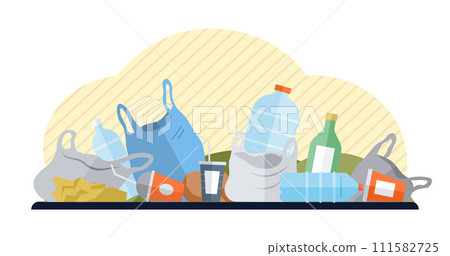 Waste pollution vector illustration. The... - Stock Illustration ...
