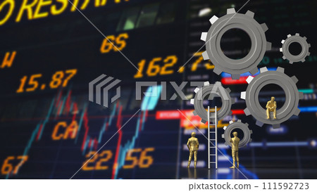The Gear group and Man Figure for Business... - Stock Illustration ...