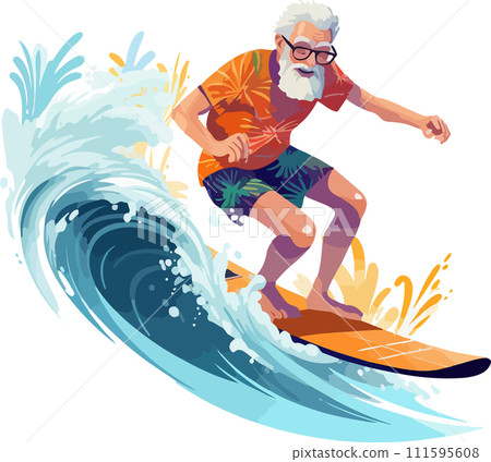 Vector flat style Illustration of an old man on... - Stock Illustration ...