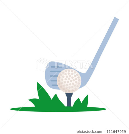 Golf Club And Ball Cartoon