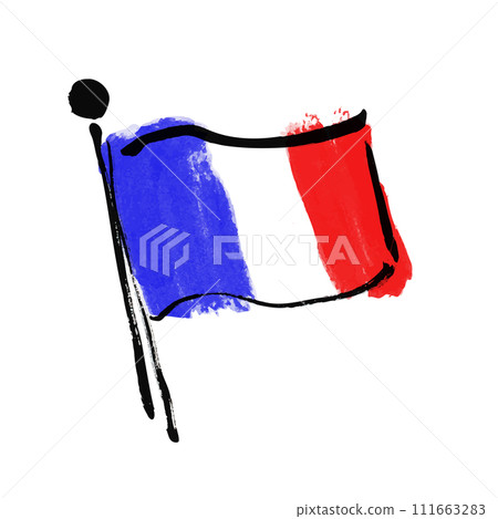 Hand drawn illustration of the French flag - Stock Illustration ...