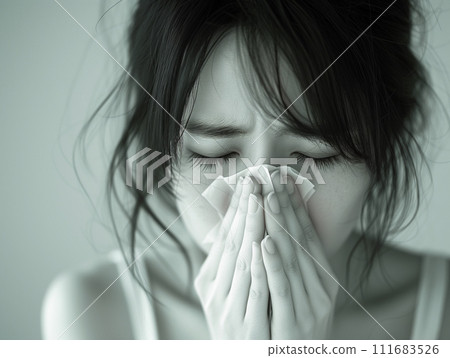 A woman biting a nose - Stock Illustration [111683526] - PIXTA