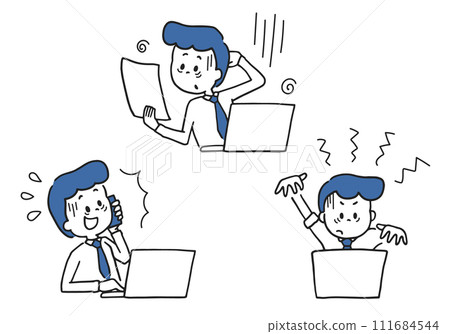 A man who is not doing well at work - Stock Illustration [111684544 ...