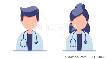 Isolated doctor icons in uniform - Stock Illustration [111710682] - PIXTA