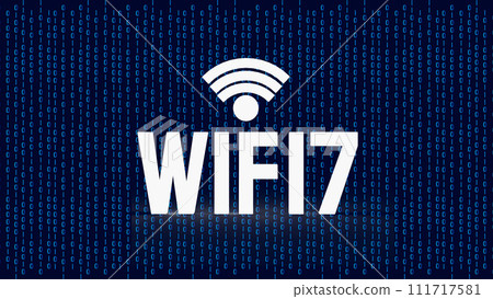 The wi fi 7 text for technology concept 3d... - Stock Illustration ...