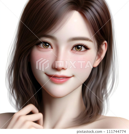 Woman facing forward (AI) - Stock Illustration [111744774] - PIXTA