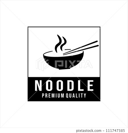 Noodle Logo Vector Illustration Design Vintage... - Stock Illustration ...
