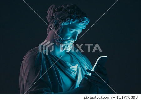 Ancient Greek god sculpture holding a... - Stock Illustration ...