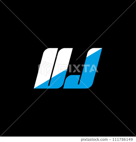 UJ letter logo design on black background. UJ... - Stock Illustration ...