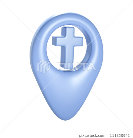 Christian 3d blue cross geotag gps icon.... - Stock Illustration ...
