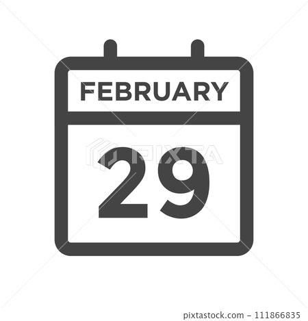February 29 Calendar Day or Calender Date for... - Stock Illustration ...