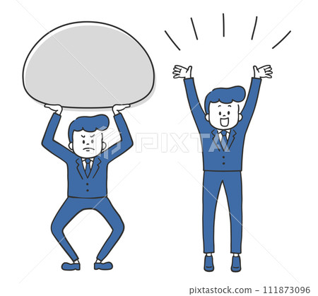 Men who endure pressure, men who are liberated - Stock Illustration ...