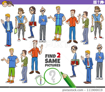 find two same cartoon guys or men characters... - Stock Illustration ...