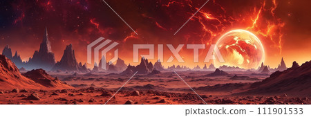 Alien world: red star night - Stock Illustration [111901533] - PIXTA