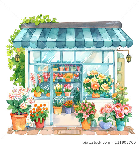 Hand-drawn style illustration of a florist,... - Stock Illustration ...