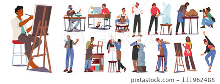 Set of Characters with Creative Professions.... - Stock Illustration ...