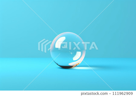 A 3D rendering of a crystal ball on a blue... - Stock Illustration ...