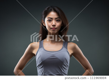 A woman with low body fat percentage wearing... - Stock Illustration ...