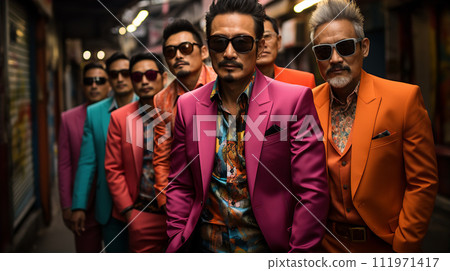 Colorful thugs, gangsters, flashy yakuza,... - Stock Illustration ...