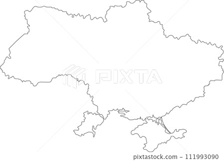 Line map of Ukraine. European country - Stock Illustration [111993090 ...